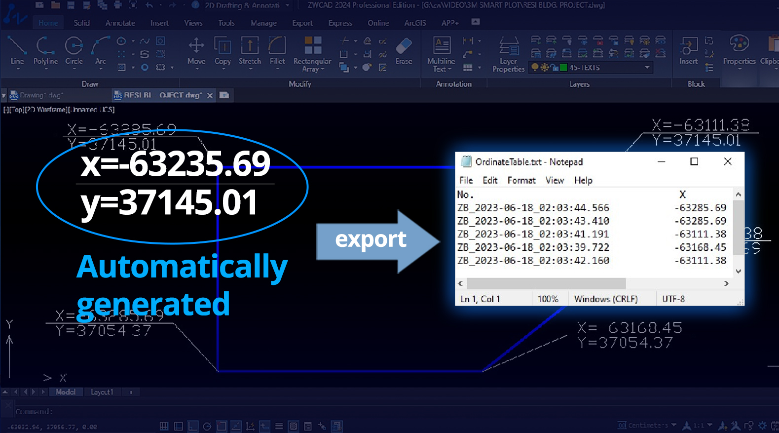 ZWCAD Enhanced Ordinate Dimension: Save Time for Annotate Coordinates ...